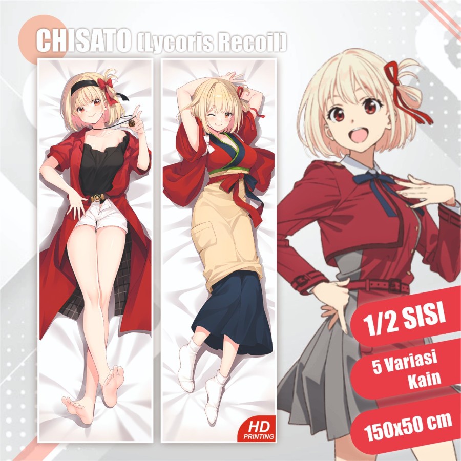 Jual Dakimakura Chisato Nishikigi Lycoris Recoil 150x50 cm (Cover Only) | Shopee Indonesia