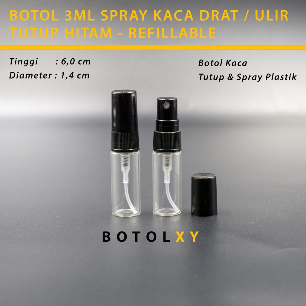 Jual Botol Spray Kaca 3ml Refill Parfum Vial Travel Size Decant TUTUP ...