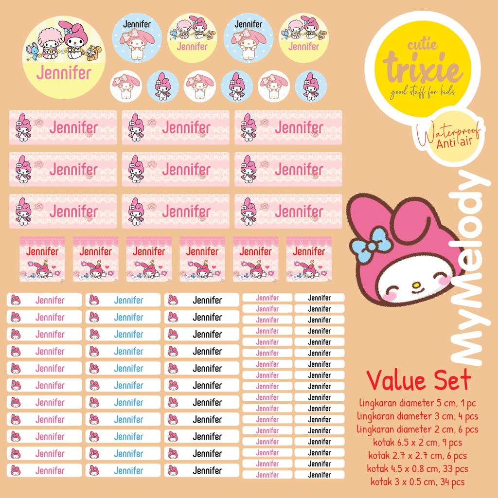 Jual Sticker Label Nama Anak My Melody (Vset) | Shopee Indonesia