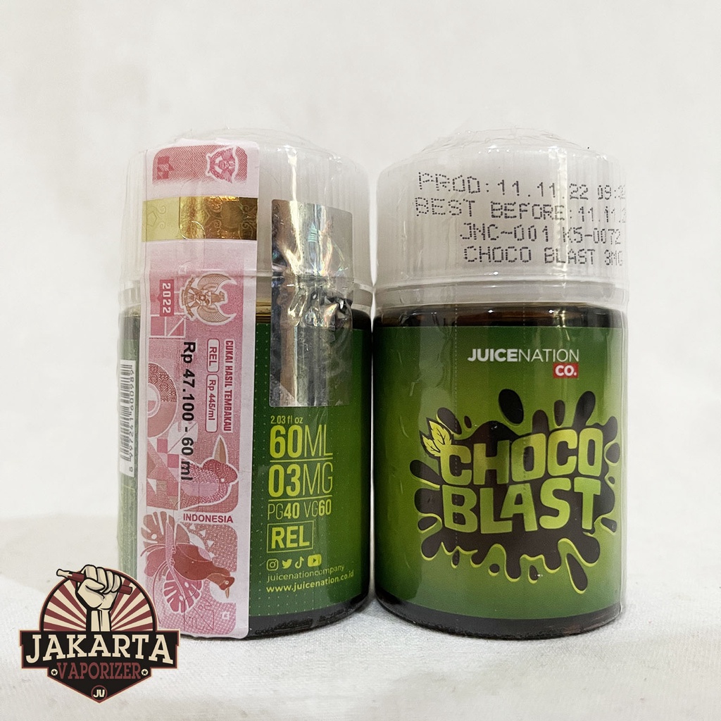 Jual CHOCO BLAST CHOCO MINT 60ML 3MG 6MG BY JUICENATION | Shopee Indonesia
