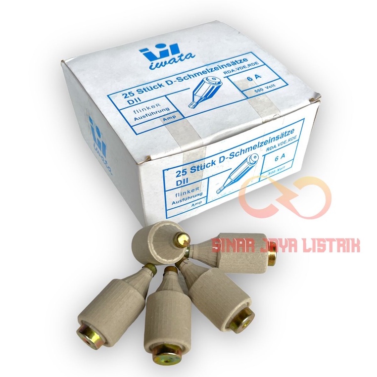 Jual Sekring Batu Fuse Sekering Keramik Listrik 6A 6 Ampere IWATA ...
