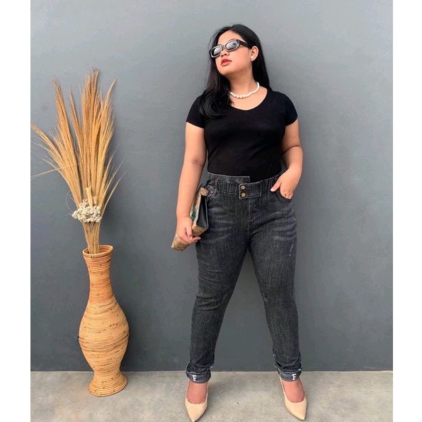 Jual RUBBER NEVA TWO BUTTON SNOWBLACK (READY BIG SIZE/JUMBO) | Shopee ...