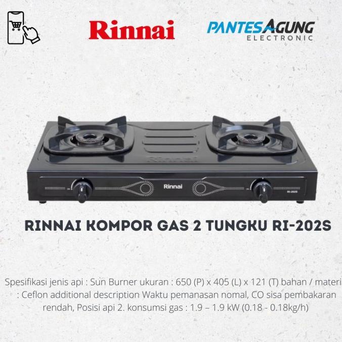 Jual Kompor Gas Rinnai Rinai 2 Tungku Ri202S | Shopee Indonesia