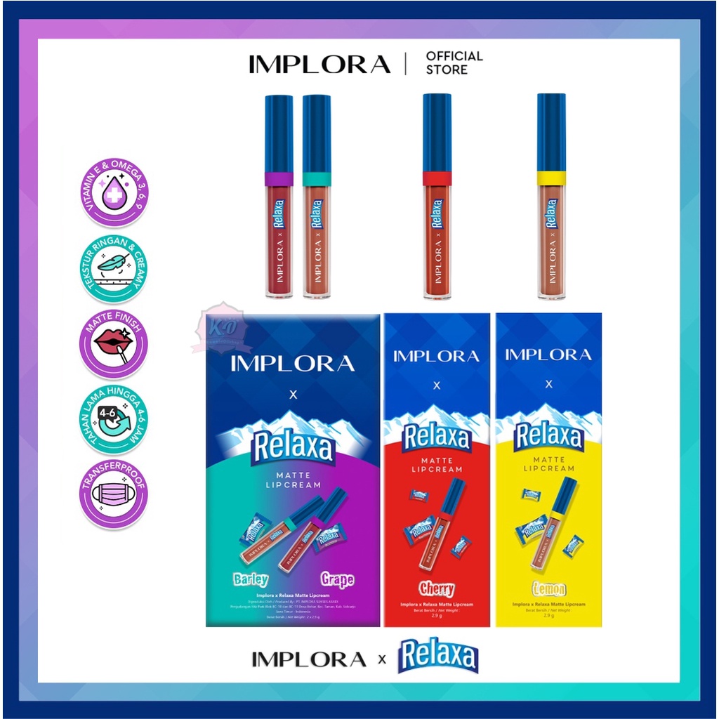 Jual Implora x Relaxa Matte Lipcream (Limited Edition) IMPLORA X RELAXA ...