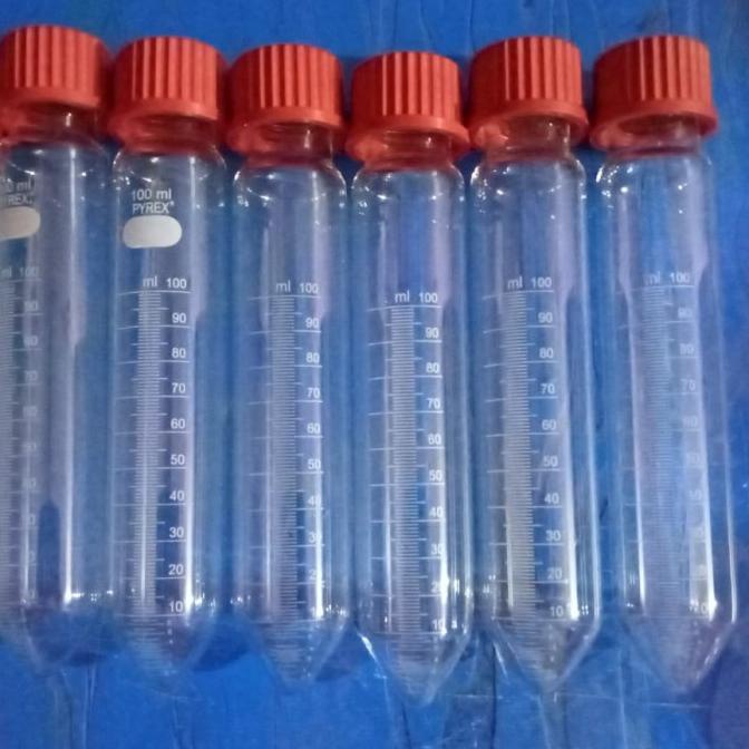 Jual Centrifuge tube 100ml pyrex,conical with cap GL-45 | Shopee Indonesia