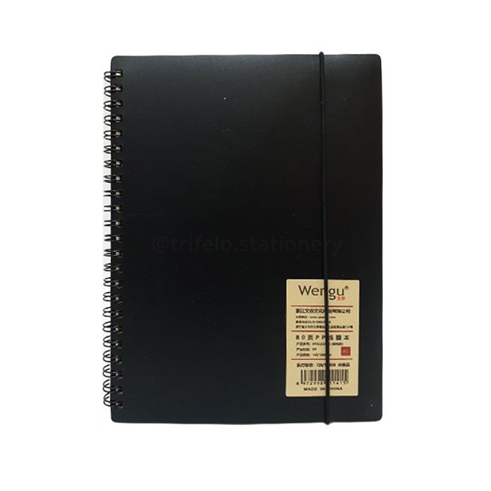 Jual WENGU Notebook Spiral A5/B5 Cover Hitam Polos (PPXQ-020) | Shopee ...