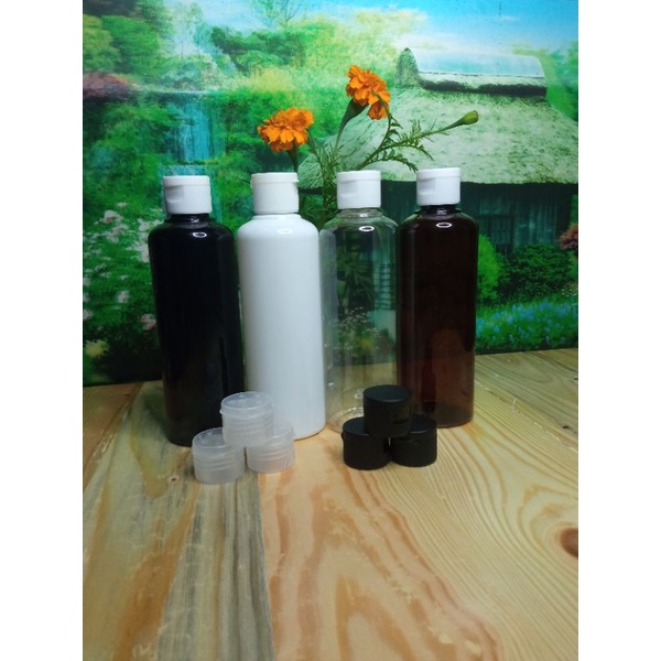 Jual Bootol pet 250ml Flip top Hitam, Putih, Natural Neck 24mm | Shopee ...