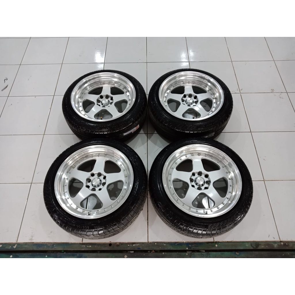 Jual VELG BEKAS RACING MODEL CELONG MERK HSR RING 17X8/9 H8X100/114 BAN 205 50 R17 | Shopee ...