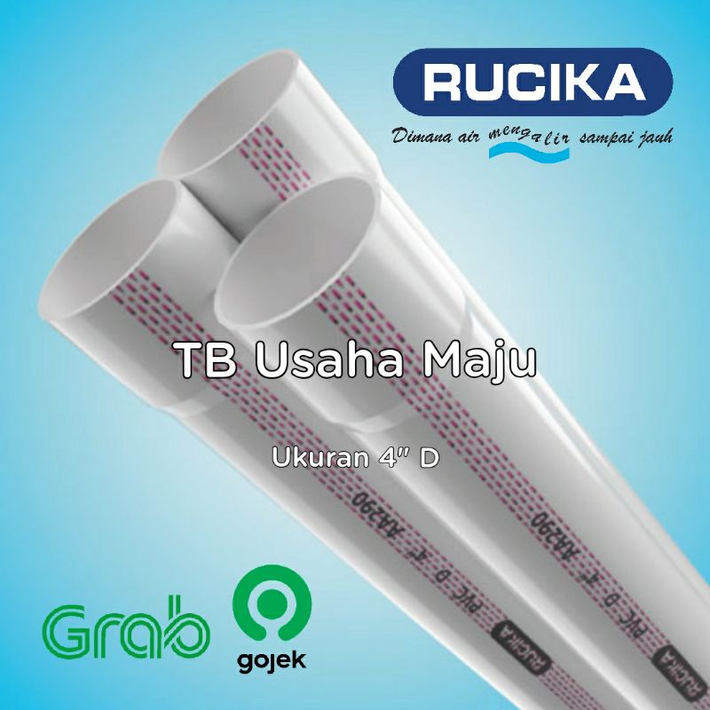 Jual Pipa Air PVC Paralon 4" Inci RUCIKA Type D per meter ( 1 Meter ...