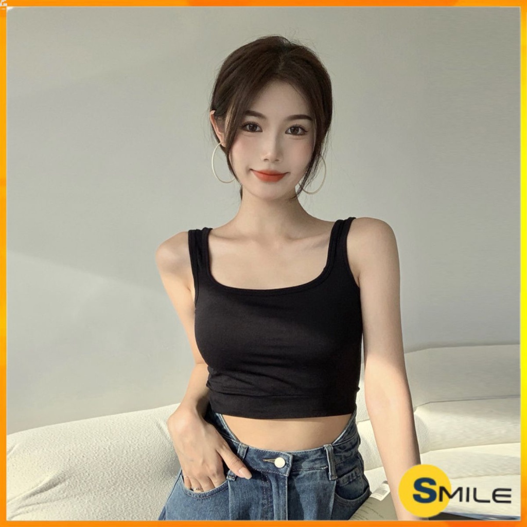 Jual Smile Crop Tank Top Bra Atasan Wanita / Tanktop Basic Elastis ...