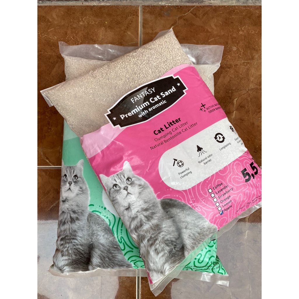 Jual pasir kucing Fantasy cat sand 5,5L / pasir kucing / pasir gumpal ...