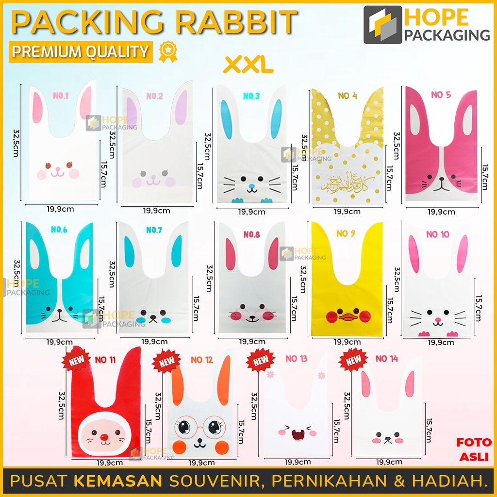 Jual [Harga / 10 Pcs] Plastik Rabbit Souvenir Ulang Tahun / Plastik ...