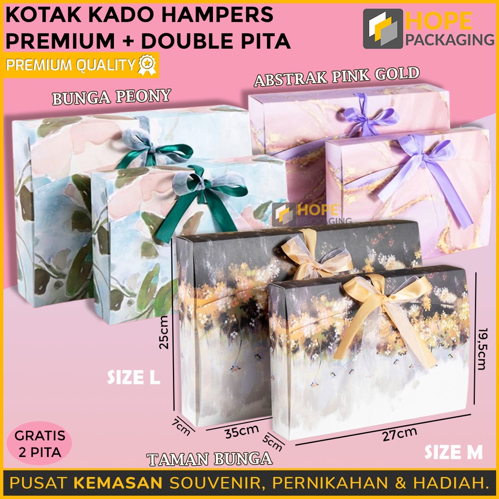 Jual Kotak Kado Hampers Premium + Double Pita/ Kotak Bingkisan Kado ...