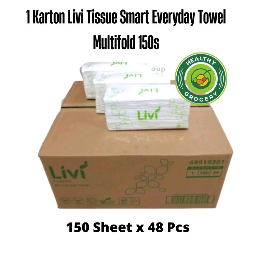 Jual 1 Kardus Livi Tissue Smart Everyday Towel Multifold 150 Sheet ...