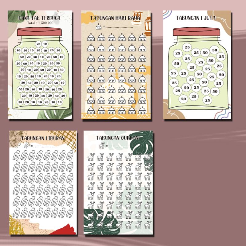 Jual Saving challenge tantangan menabung binder A6 | Shopee Indonesia