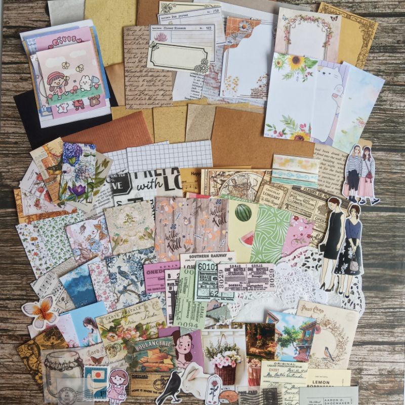 Jual Journal kit journaling kit aeshetic junk journal scrapbook bundle ...