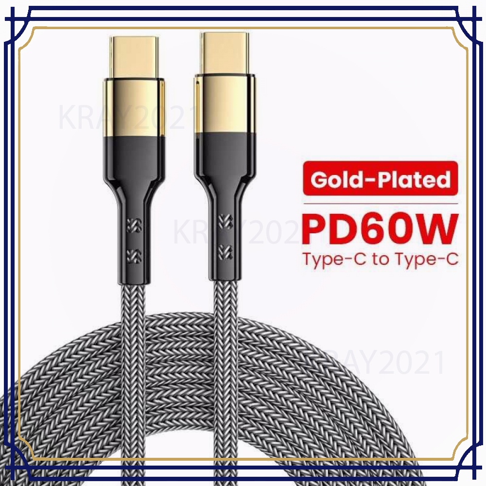 Jual Kabel Charger USB Type C to USB Type C PD 60W 3A 1.2M -CV077 | Shopee Indonesia