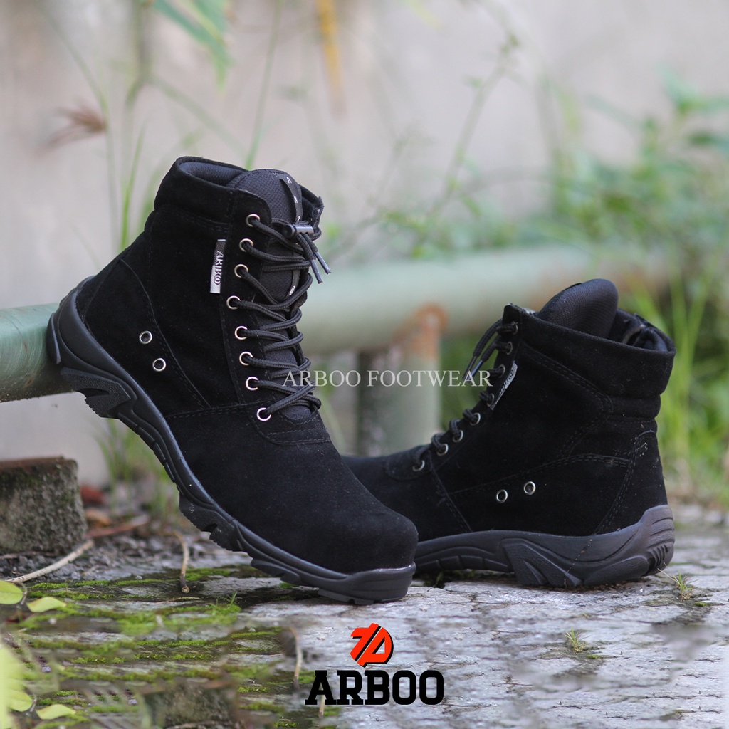 Jual Sepatu delta force hitam suede premium safety shoes ujung besi ...