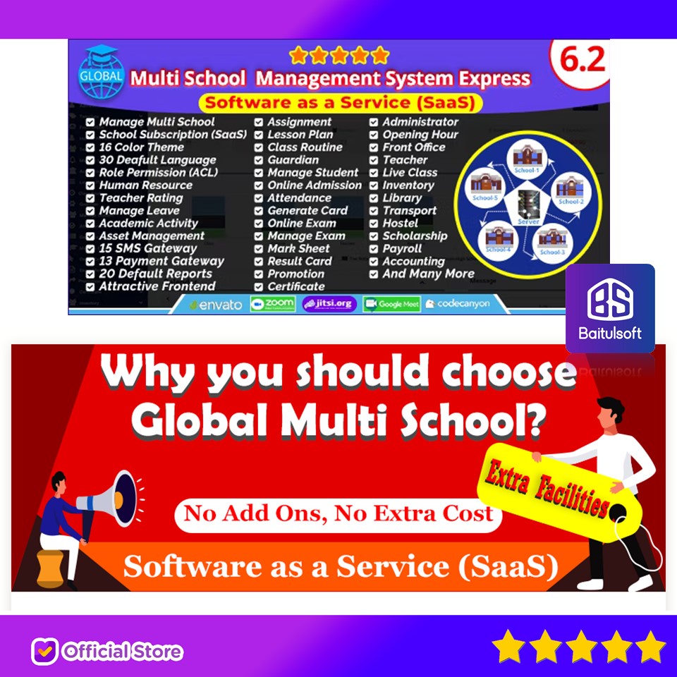 Jual SOURCE CODE APLIKASI GLOBAL - MULTI SCHOOL MANAGEMENT SYSTEM EXPRESS | Shopee Indonesia