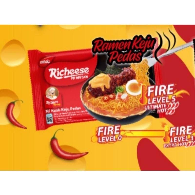 Jual Richeese Mie Ramen Keju Fire Level 5 Ultimate Hot 67gr | Shopee ...