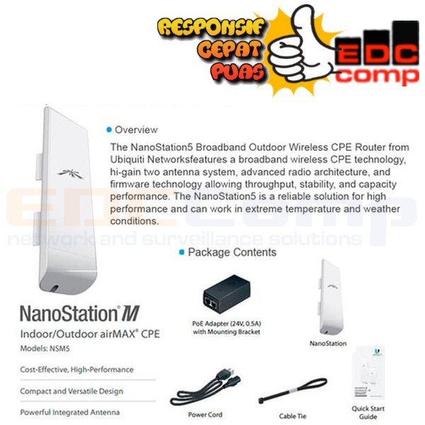 Jual Ubiquiti NSM5 Nanostation M5 / Nano Station M5 NS-M5 | Shopee ...