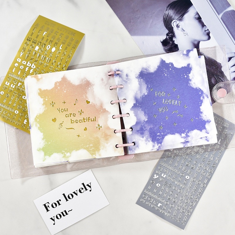 Jual STIKER STICKER ALPHABET alfabet/ stiker huruf angka gold silver ...