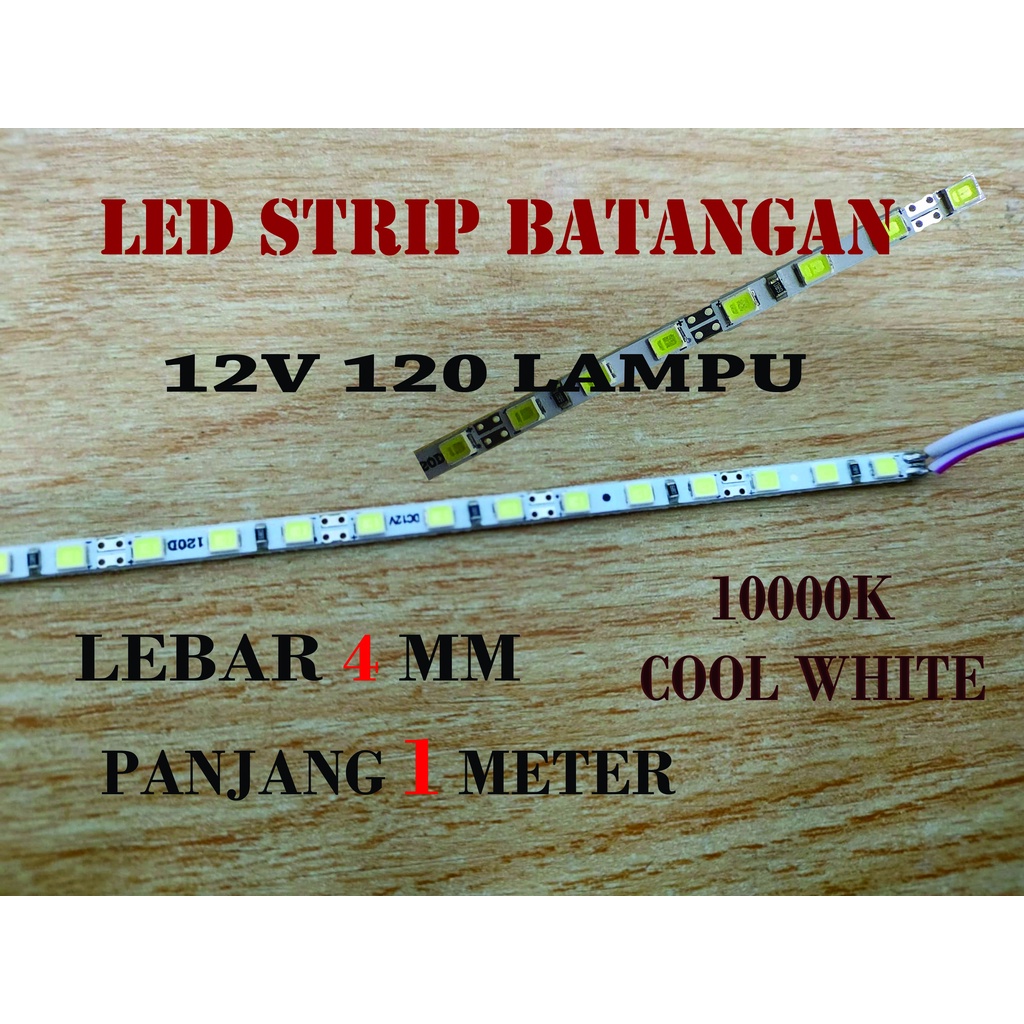 Jual LED Strip Batangan Kaku - Putih Cool White - 100 cm - 4mm | Shopee ...
