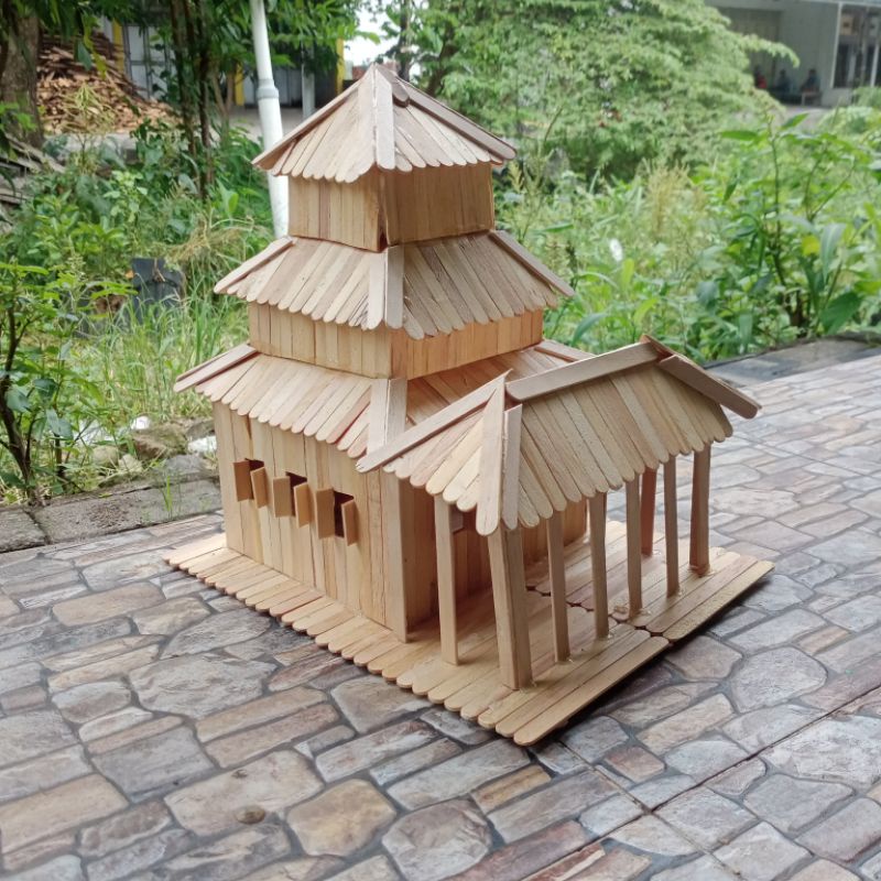 Jual miniatur masjid agung demak dari stik es krim | Shopee Indonesia