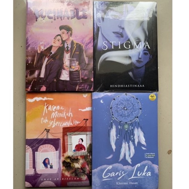 Jual Paket 4 Novel Garis Luka - Stigma - Bucinable - Karena Menikah Tak ...