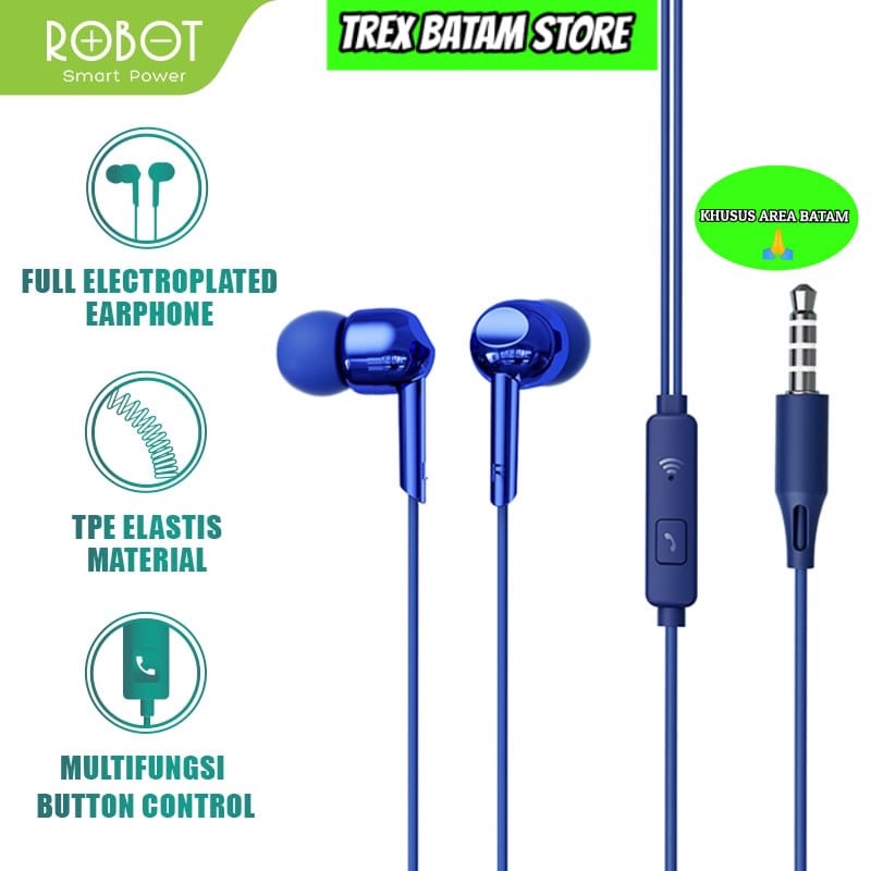 Jual ROBOT RE40 HEADSET EARPHONE WIRED FULL ELECTROPLATED | Shopee ...