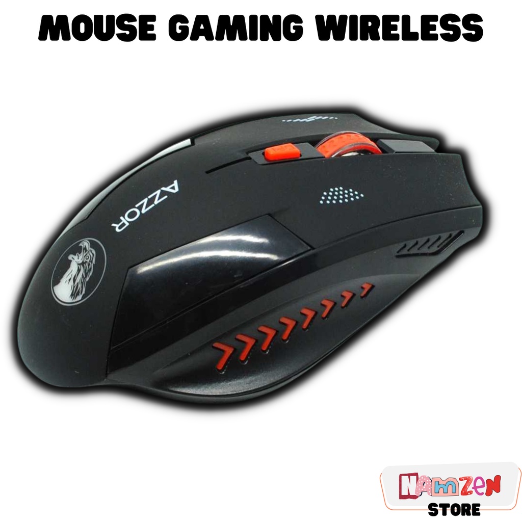 Jual Mouse Gaming Wireless Rechargeable USB 2400 DPI 2.4G Azzor | Shopee Indonesia