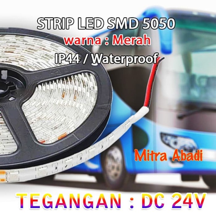 Jual LED STRIP SMD 5050 MERAH/RED DC 24V IP44 WATERPROOF | Shopee Indonesia