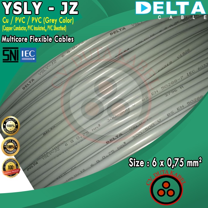 Jual Kabel YSLY-JZ 6x0,75 mm2 DELTA 6x0,75 mm2/6x0.75 mm2/6 x 0,75 mm2/6x0,75mm | Shopee Indonesia