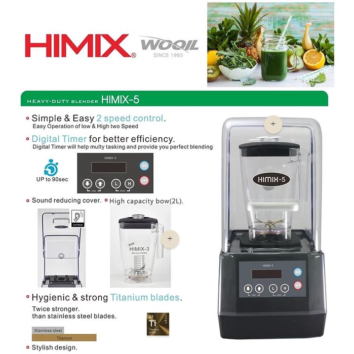 Jual WOOIL HIMIX-5 Commercial Heavy Duty Blender Cover For Smoothies made in Korea Heavy Duty ...