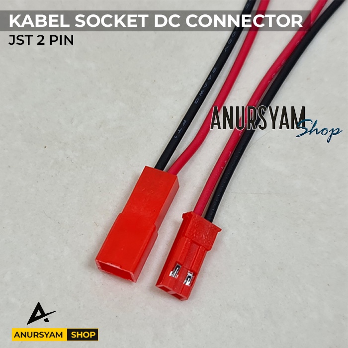 Jual Konektor JST 2P Sambungan Merah / Kabel Socket DC Connector JST 2 Pin | Shopee Indonesia