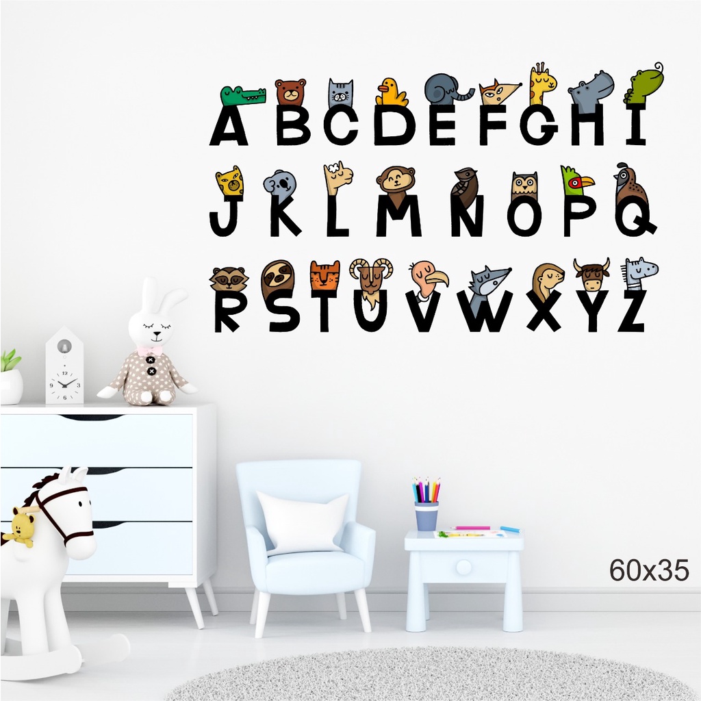 Jual Puswall - Stiker Dinding Huruf Abjad & Wallsticker Alphabet ...