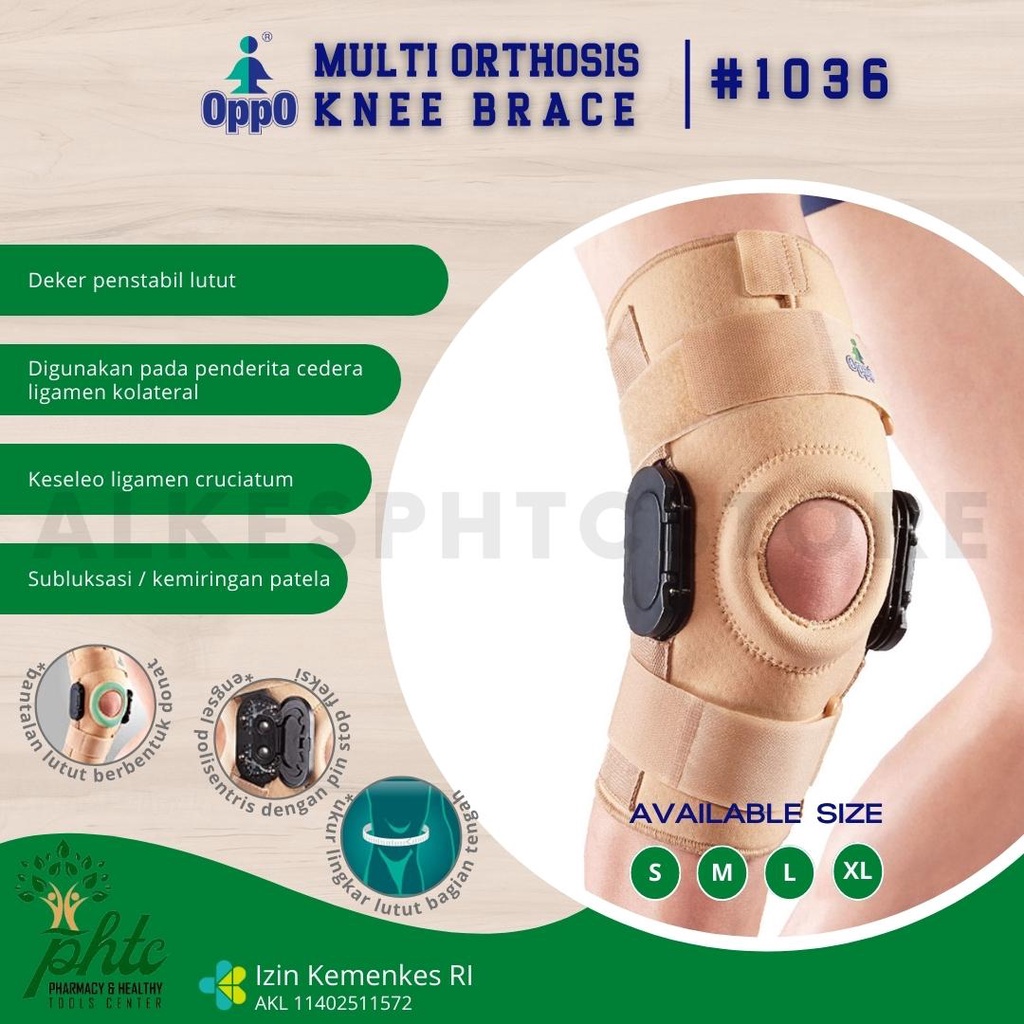 Jual OPPO 1036 Multiorthosis Knee Brace Neoprene l Supports Knee Pasca ...