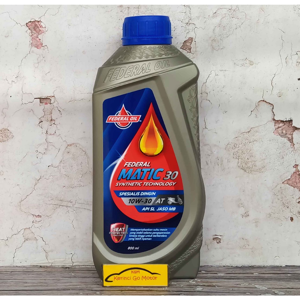 Jual Federal Matic 30 SAE 10W-30 800ml API SL JASO MB Oli Mesin Motor ...