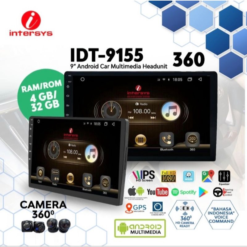 Jual Android Intersys Layar 9inch IDT-9155 VC Ram 4 32gb | Shopee Indonesia