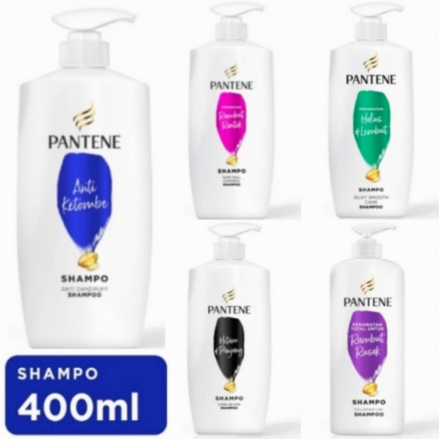 Jual Shampo Pantene Pump 400 ML (Smooth & Silky,Hair Fall Control,Anti ...
