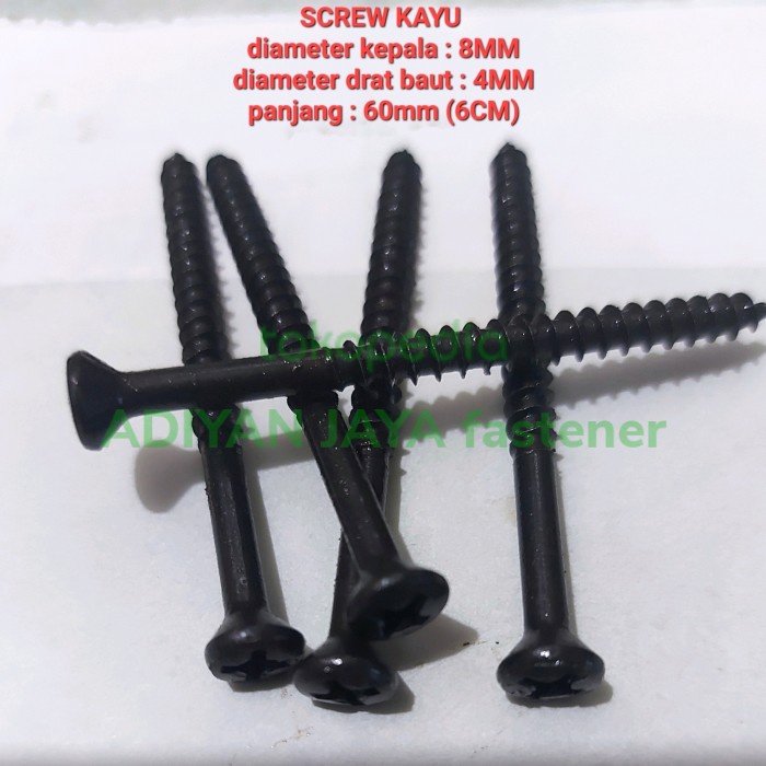Jual SEKRUP KAYU 8X21/4 INCHI BESI | Shopee Indonesia