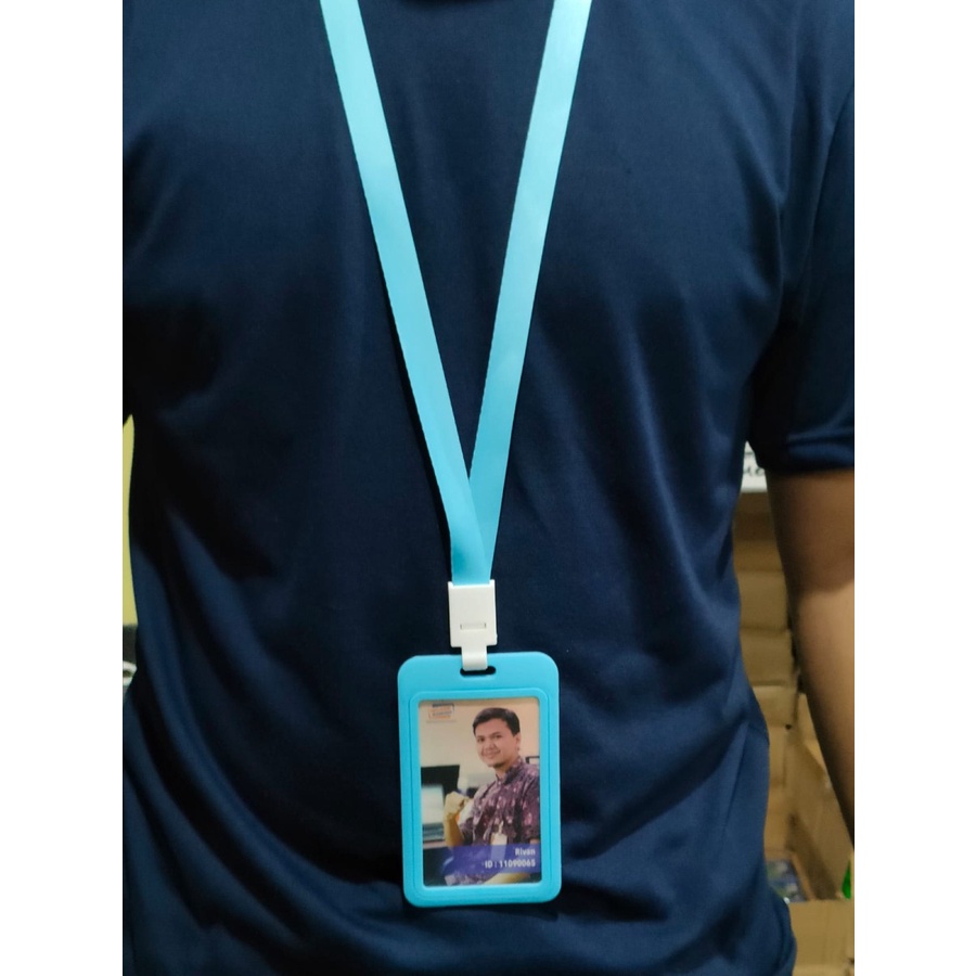 Jual Card holder Acrylic Transparent Badge ID Card casing Kartu pegawai ...