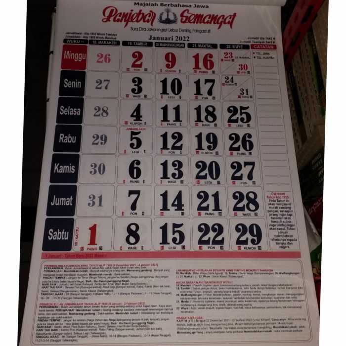 Jual langsung order saja] Kalender Panjebar Semangat 2022 - Kalender ...