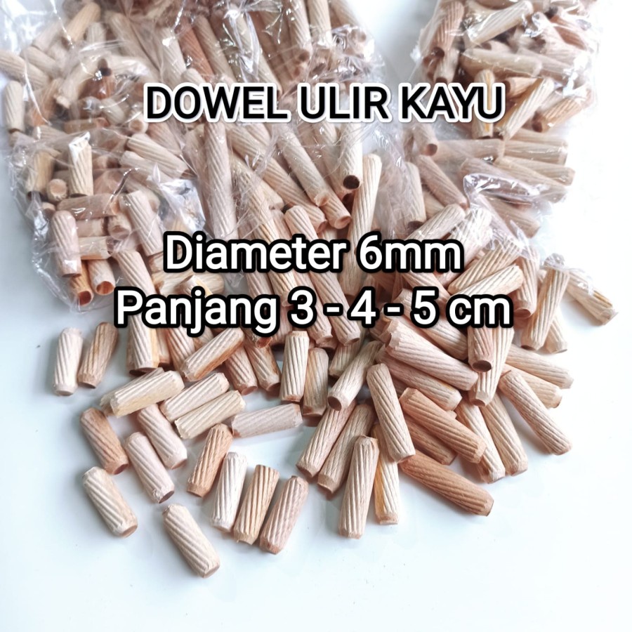 Jual Dowel kayu bulat ulir 6mm x 3 4 5 cm | Shopee Indonesia
