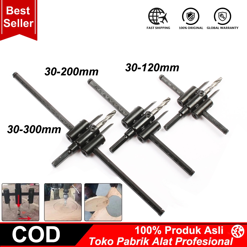 Jual KEPALA MATA BOR JANGKA PAPAN KAYU ADJUSTABLE CIRCLE HOLE SAW ...