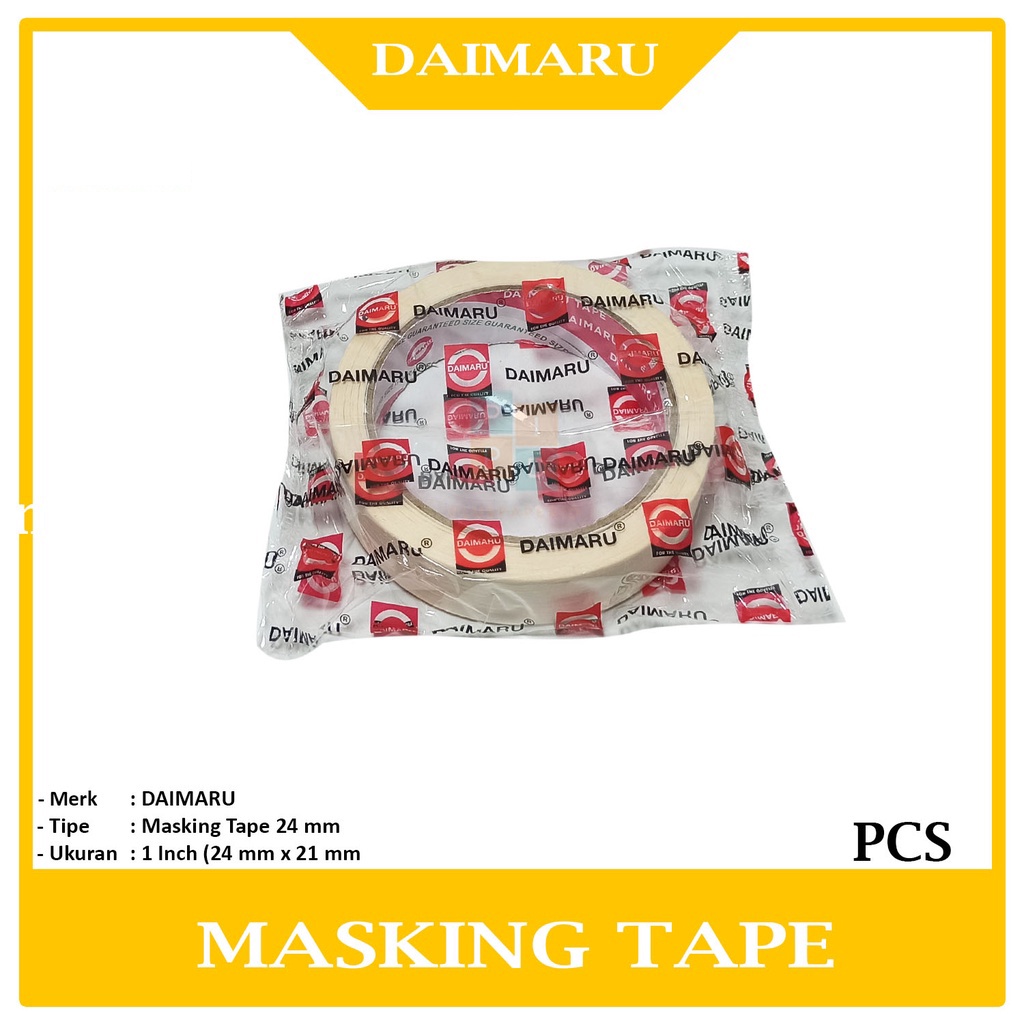 Jual DAIMARU - Lakban Masking Tape 24mm - 1 Inch - Roll | Shopee Indonesia