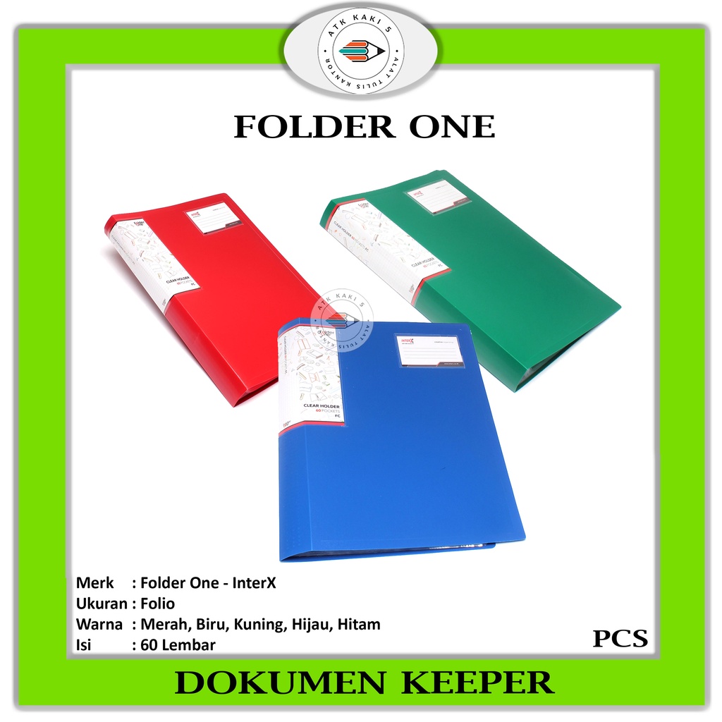 Jual FOLDER ONE - Dokumen Keeper / Clear Holder 60 Lembar Folio folder ...