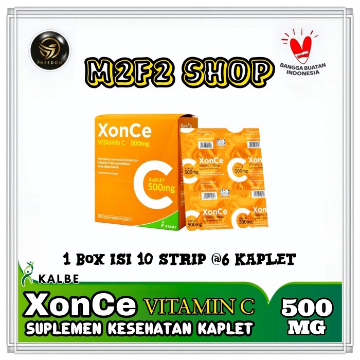 Jual Xonce Vitamin C Suplement Kesehatan Kaplet - 500 mg (Kemasan 1 Box ...