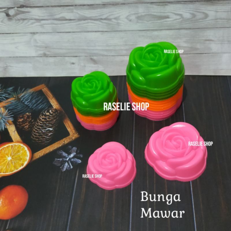 Jual Set 12pcs Cetakan Bunga Mawar Kue Puding Agar2 Jelly Bolu Kukus ...