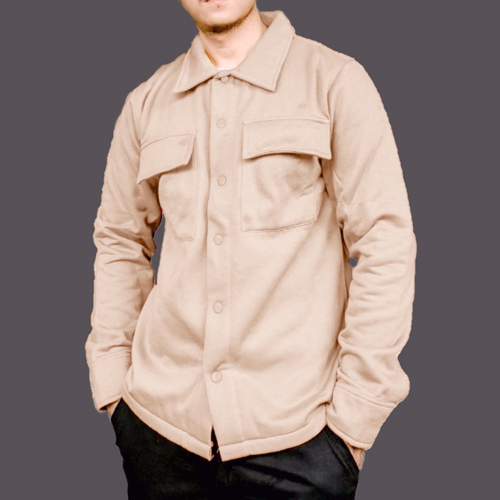 Jual Jaket Pria Shacket Pleece Jacket Sacket model Parka Pleece Hangat ...